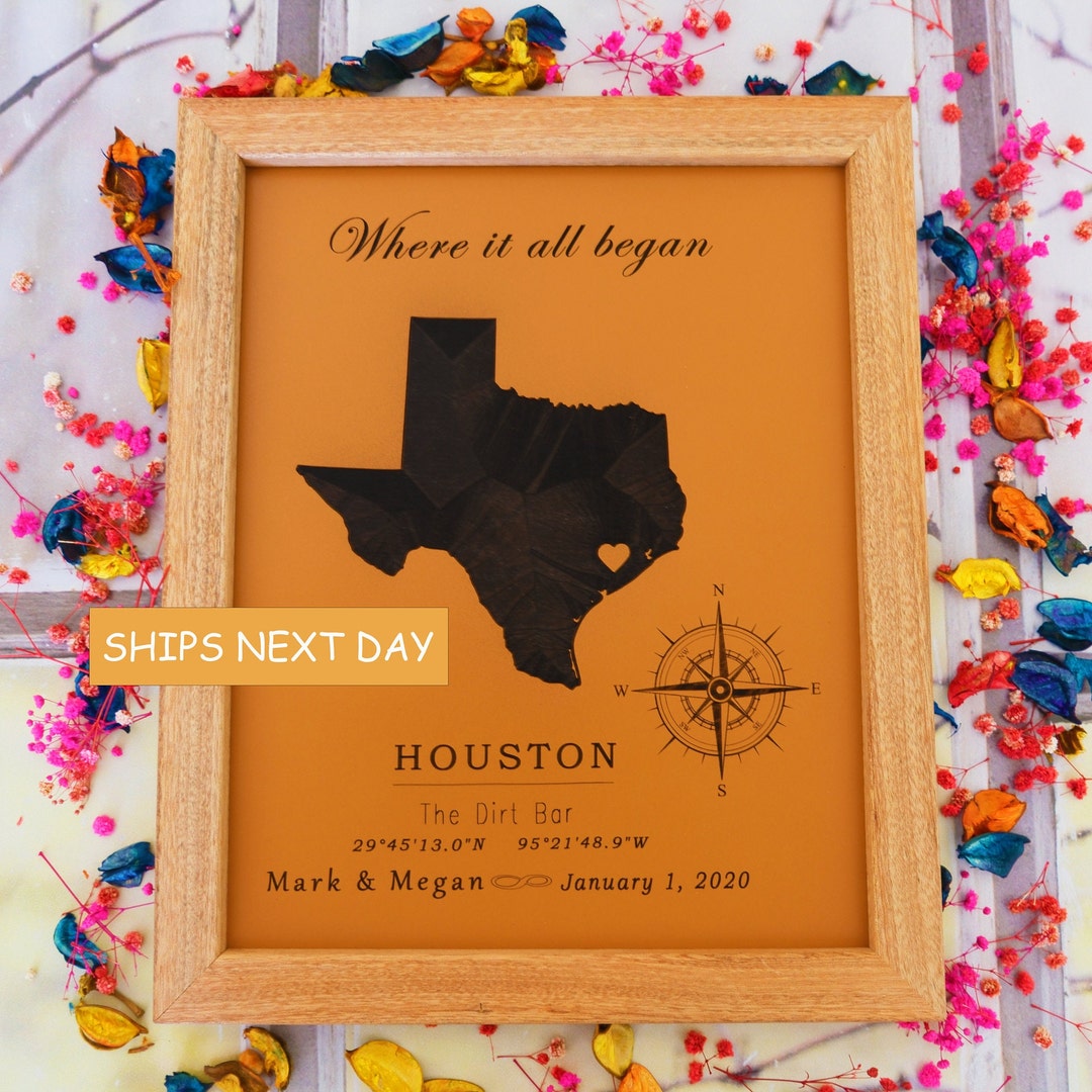 Unique Relationship Gift, Customized Map Gift, Love Story Map, Where It ...