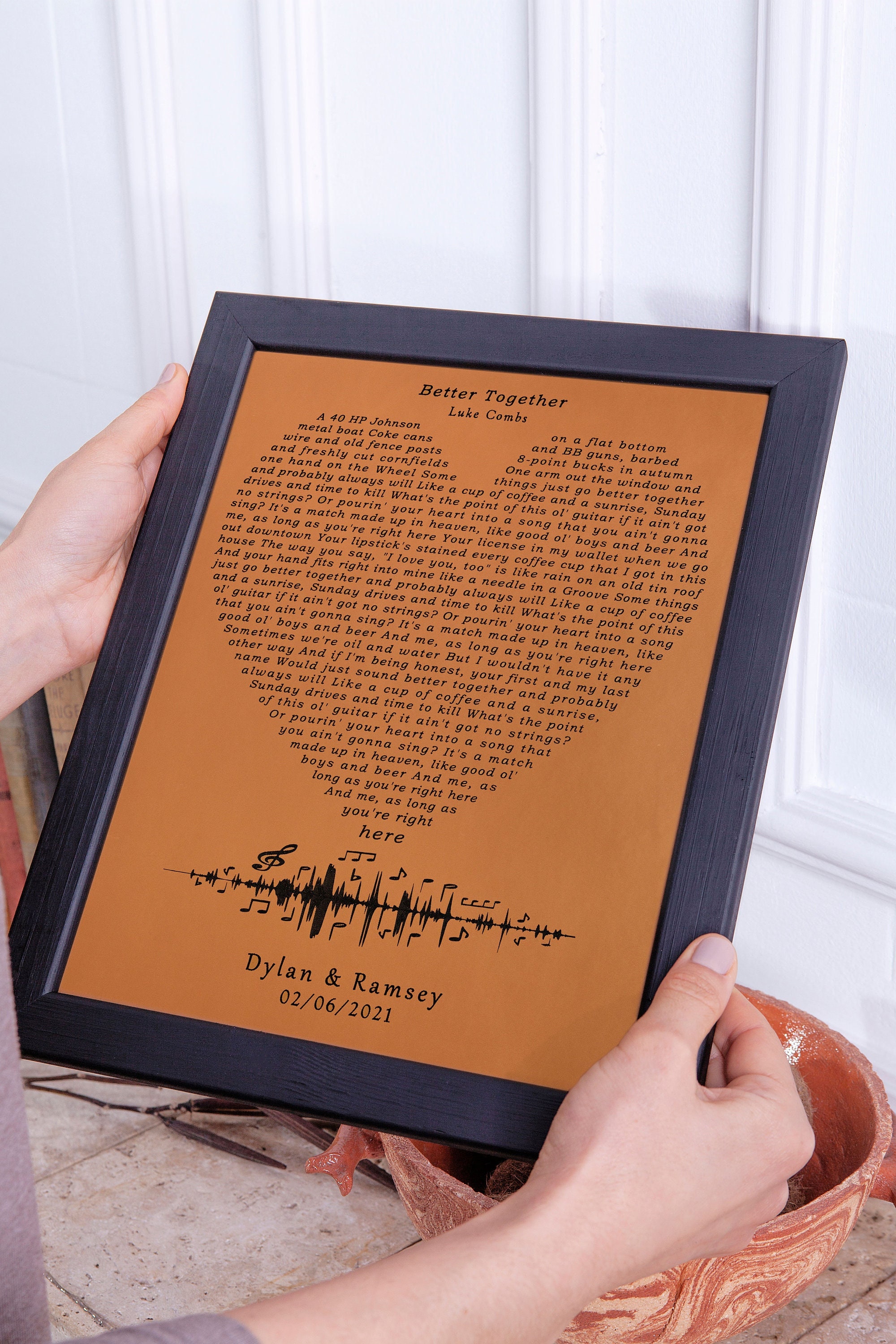Personalized Leather Song Lyrics Art, Soundwave Anniversary Gift - Etsy