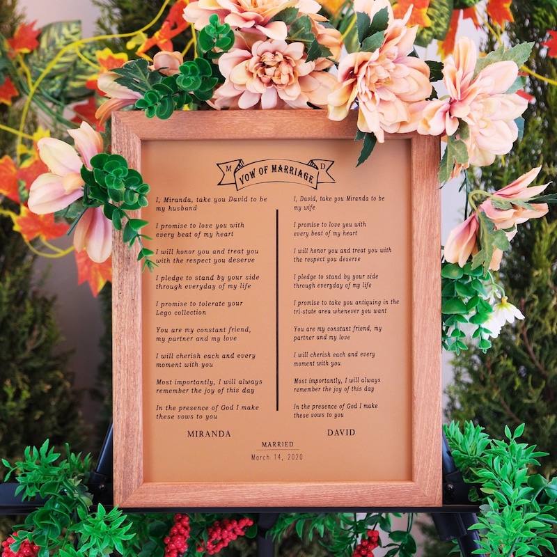 Wedding Vows Framed - Etsy