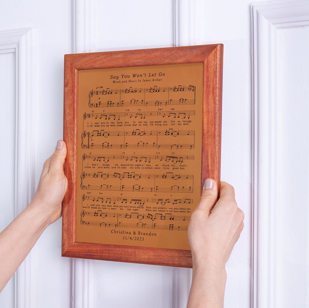 Leather Sheet Music Notes Gift, 2nd Anniversary Gift, 3rd Anniversary ...