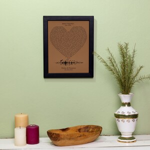 Handmade Leather Wedding Song Lyric Art Anniversary Gift for Him ...