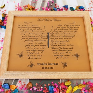 As I Wait in Heaven Butterfly Poem Hand-embroidered on Leather ...