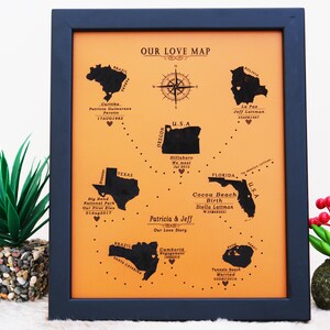 Handmade Love Story Map Personalized Love Map Your Unique Love Story ...