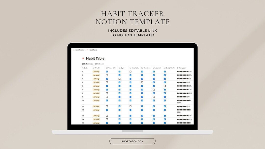 Habit Tracker Notion Template Plr Template To Resell As A Plr Digital