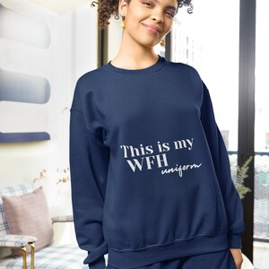 Work From Home Uniform Crewneck Sweatshirt: Cozy Minimalist Gift - Etsy