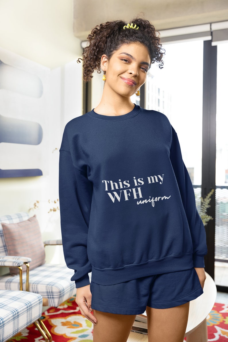 Work From Home Uniform Crewneck Sweatshirt: Cozy Minimalist Gift - Etsy