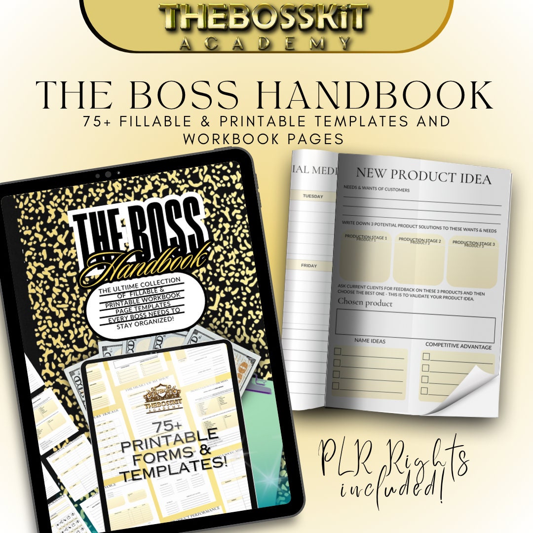 Boss Handbook | OVER 75 Editable & Printable Pages/templates/forms ...