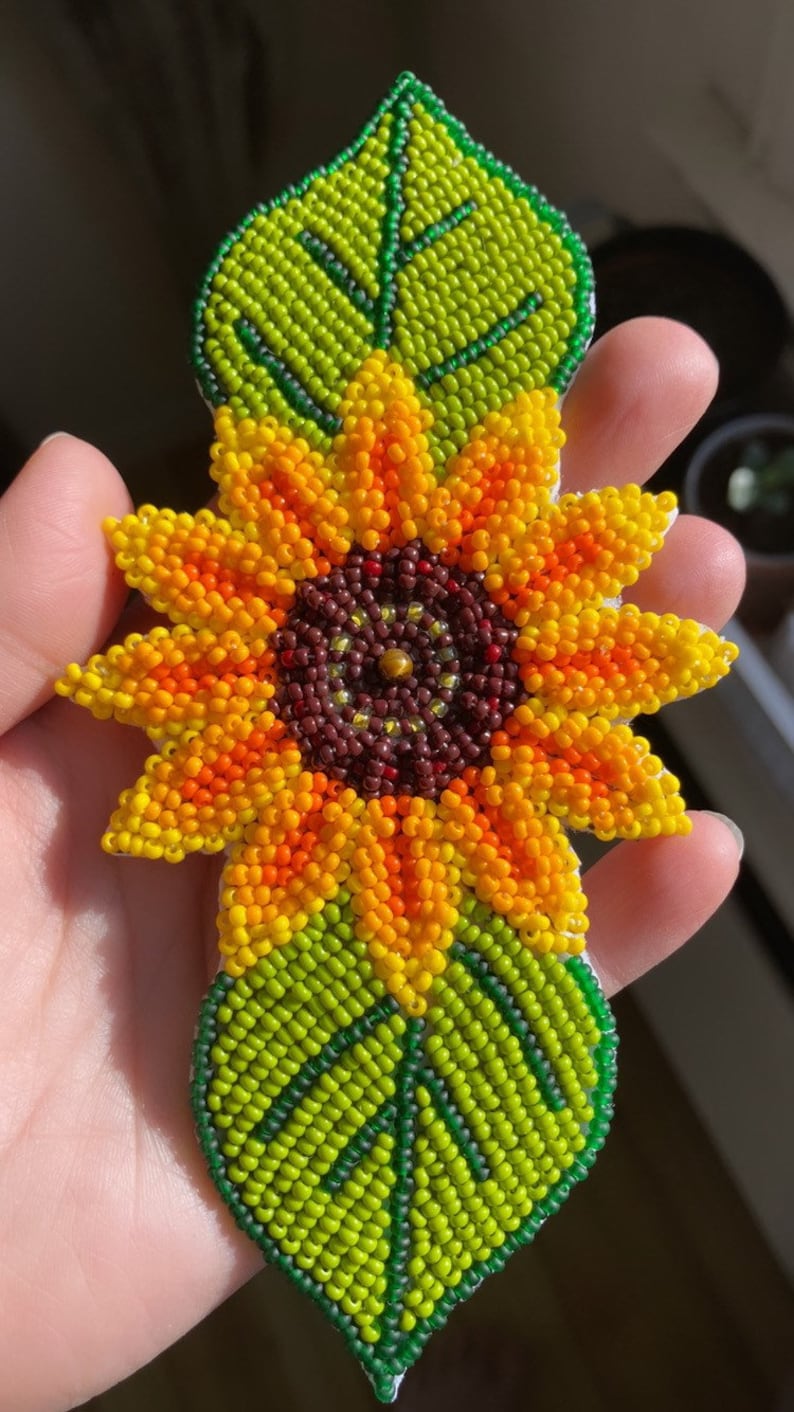 Beaded Sunflower - Etsy