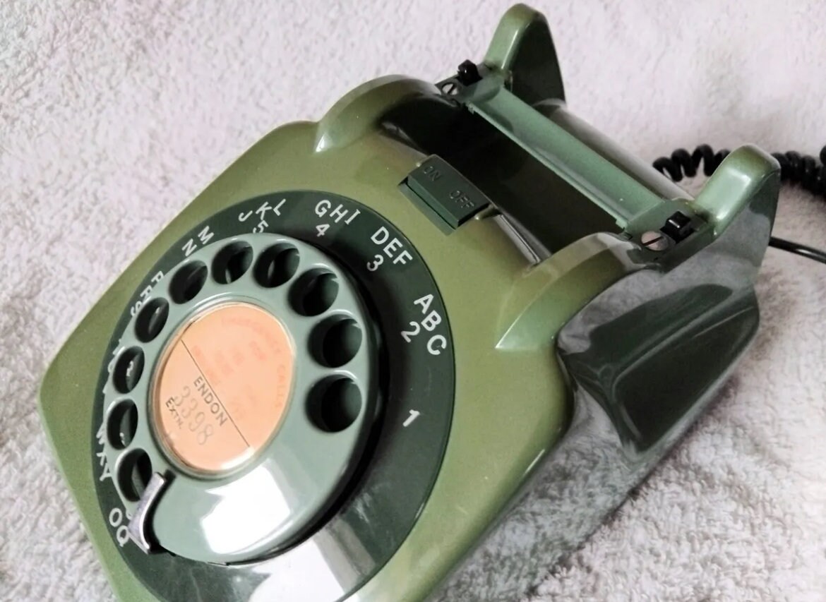 1960s GPO 706 Unusual Green Vintage Retro Dial Telephone Covered Fab ...