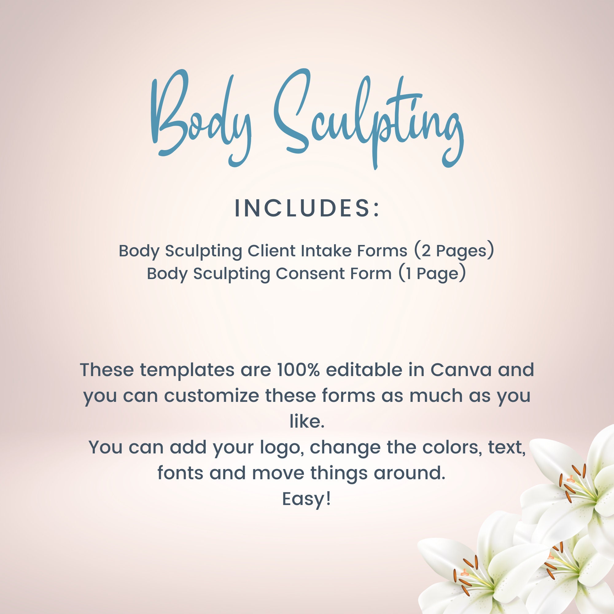Editable Body Sculpting Client Intake Forms Body Sculpting - Etsy