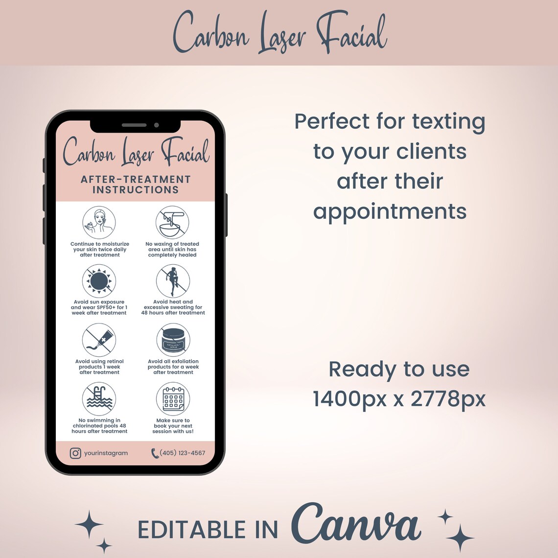 Carbon Laser Facial Precare and Aftercare Digital Cards, China Doll ...