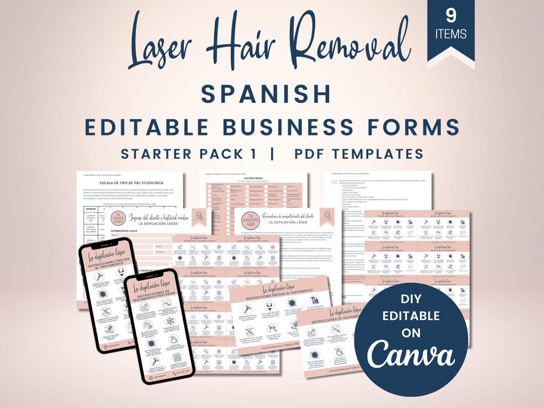 SPANISH Laser Hair Removal Intake, Consent Form With Fitzpatrick Scale ...