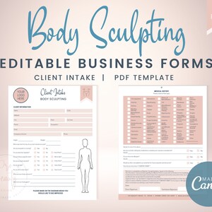 Editable Body Sculpting Client Intake Forms, Esthetician Template for ...