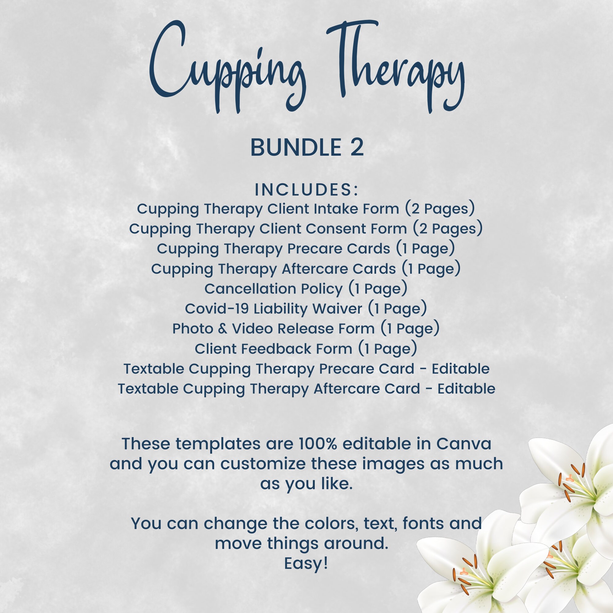 Cupping Therapy Business Form Templates Editable Massage - Etsy