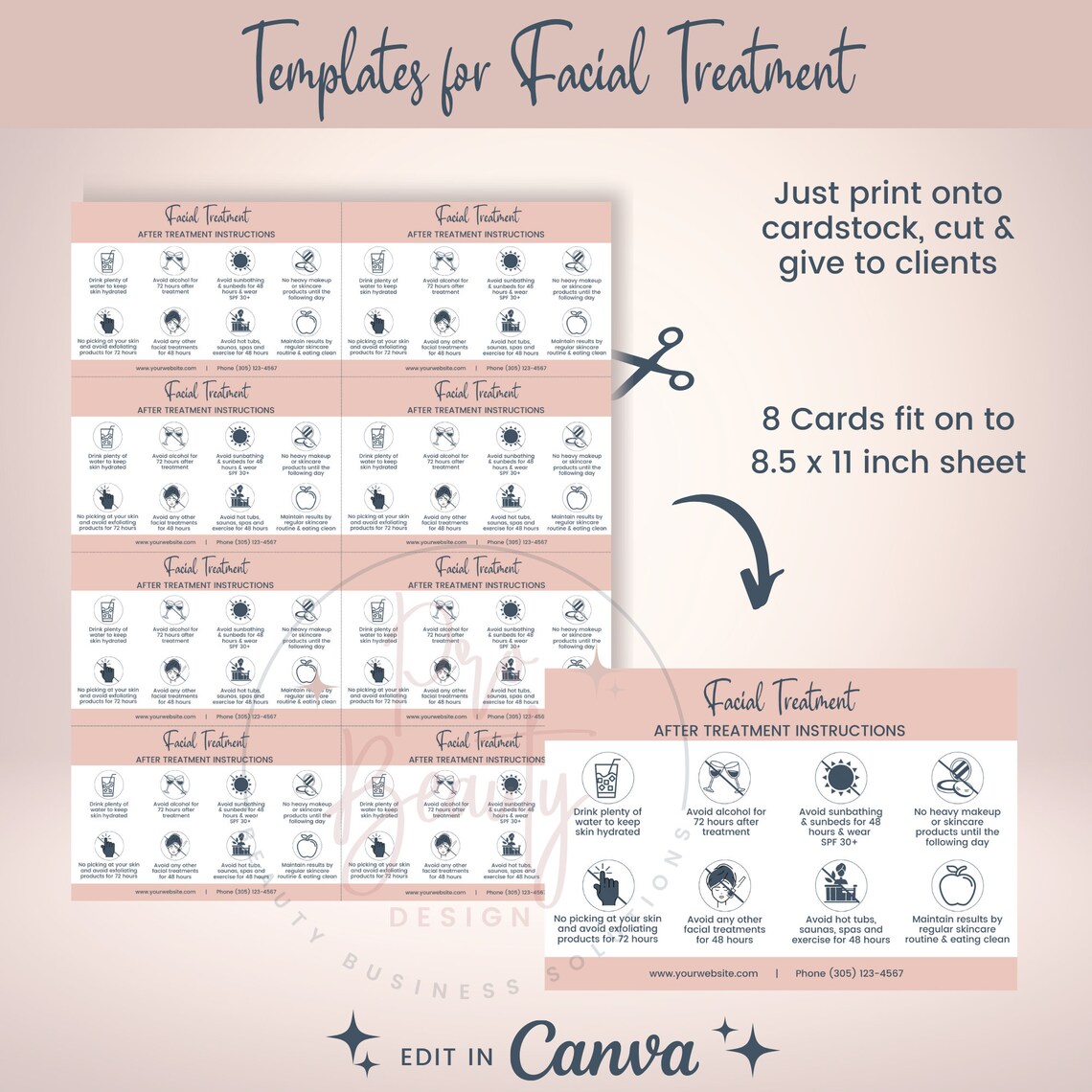Editable Facial Treatment Business Forms, Templates for Estheticians ...