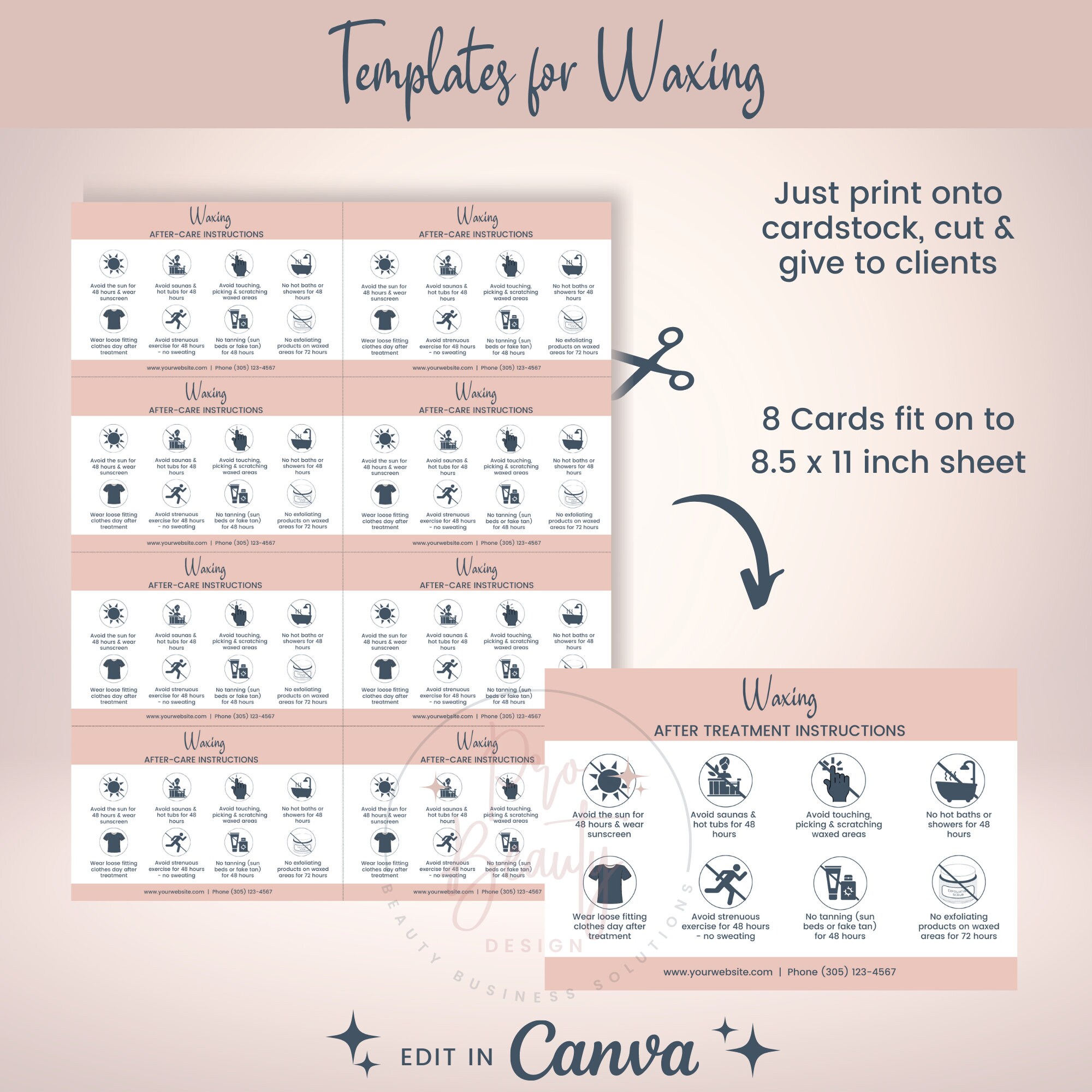 Editable Waxing Business Forms, Esthetician Templates for Beauty Salons ...