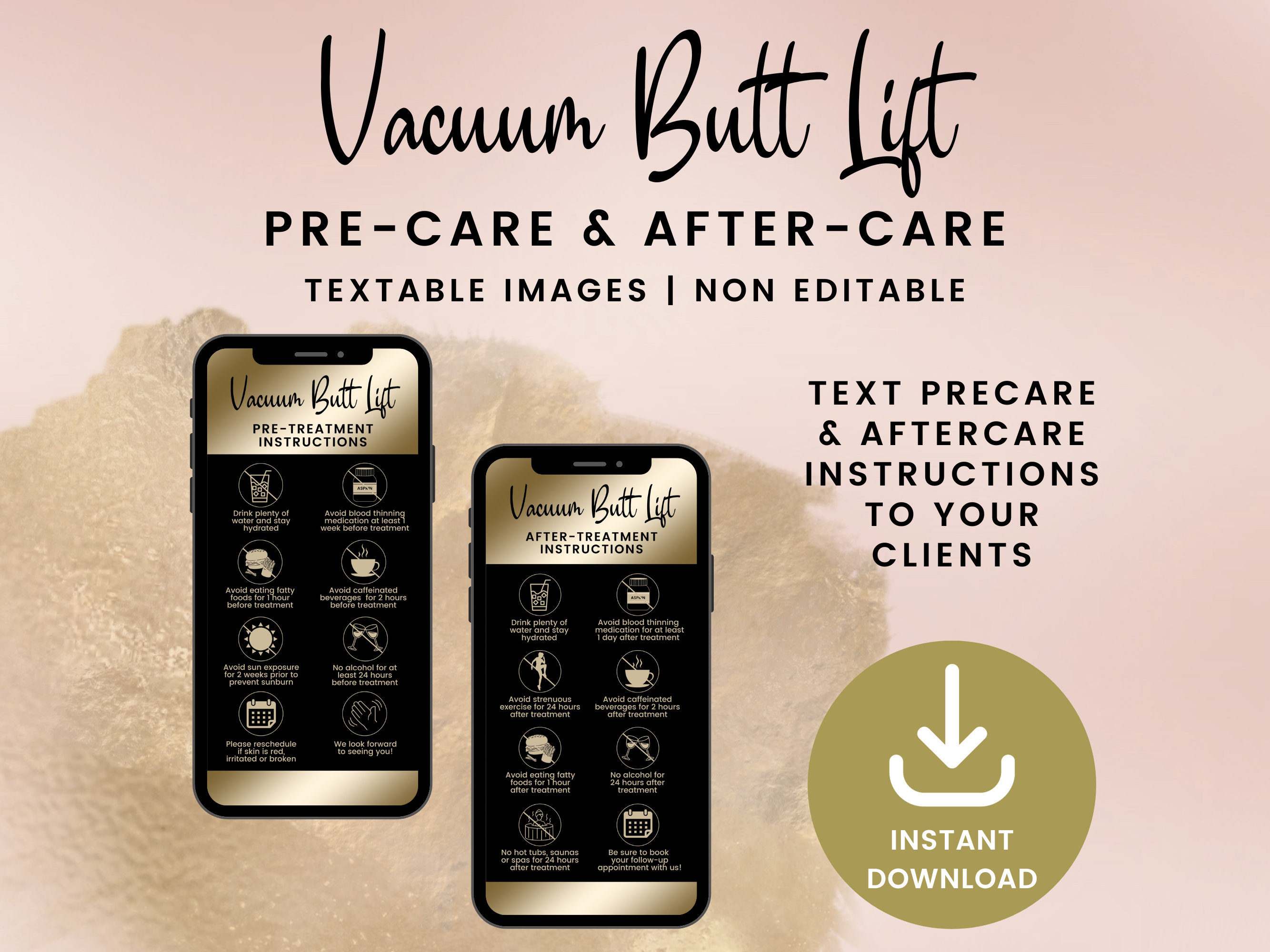 Vacuum Butt Lift Precare and Aftercare, Textable Digital Vacuum Therapy ...
