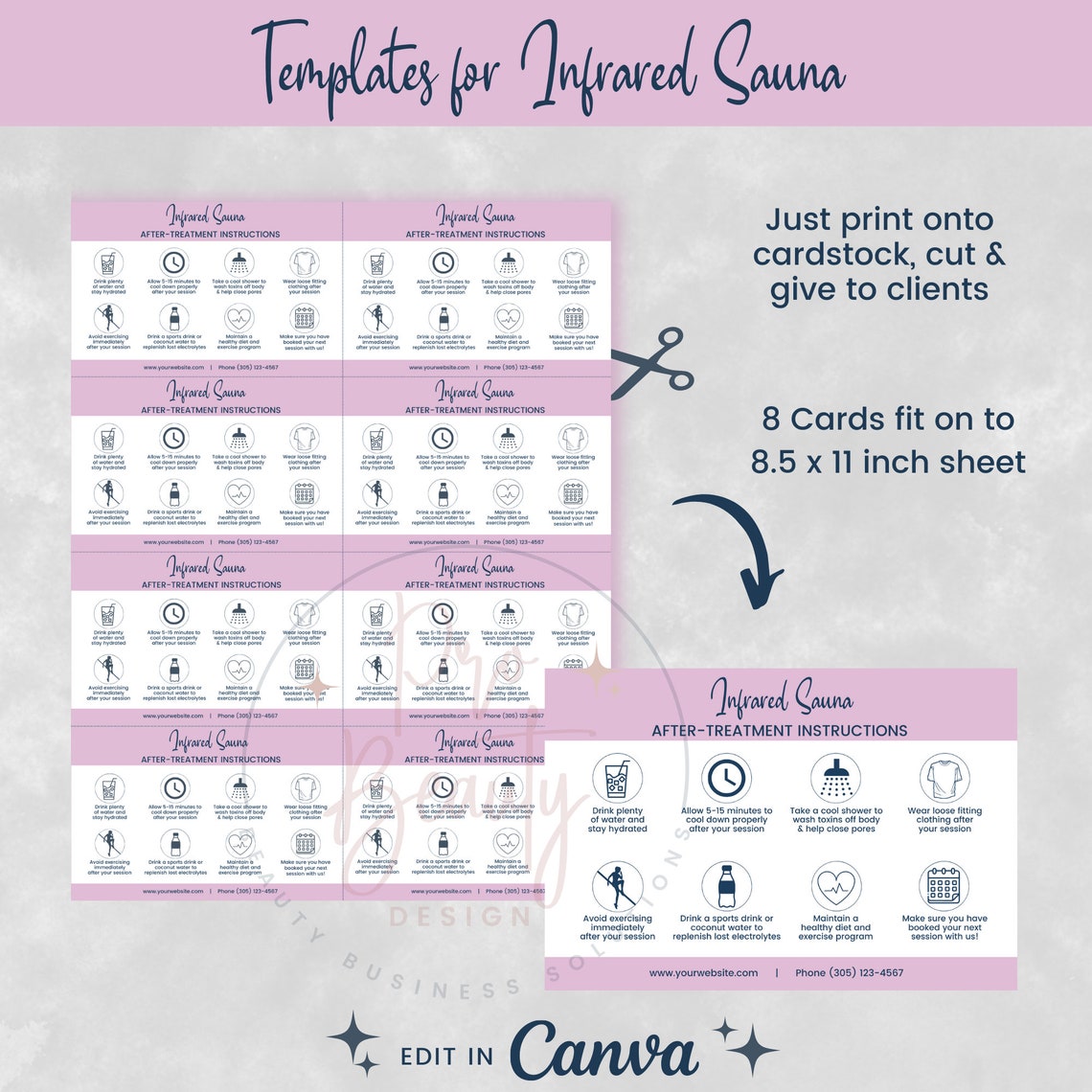 Infrared Sauna Business Forms, DIY Editable Detox Sauna Client Intake ...