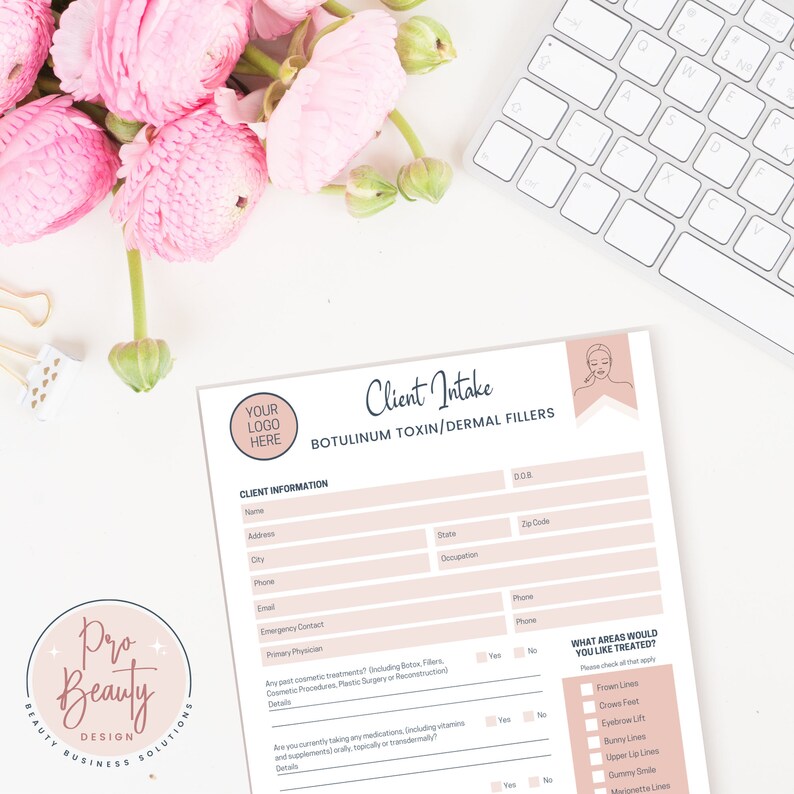 Editable Botulinum Toxin and Dermal Filler Client Intake Forms, Botox ...