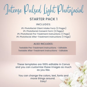 IPL Photofacial Business Forms, Editable Consent Form With Fitzpatrick ...