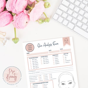 Editable Skin Analysis Form Template for Estheticians, Printable Skin ...