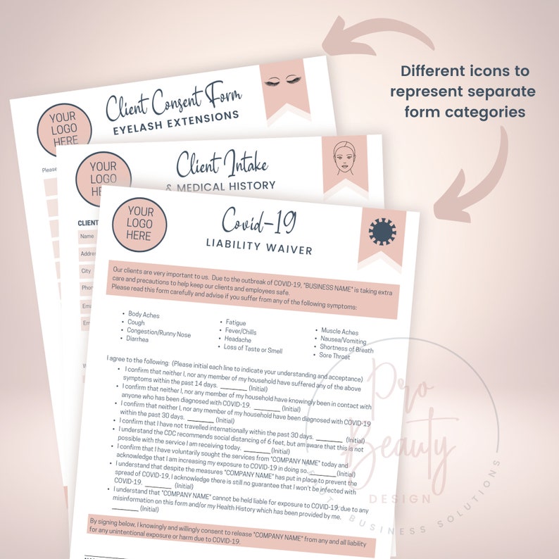 Editable Esthetician Client Intake Forms, Esthetician Templates for ...
