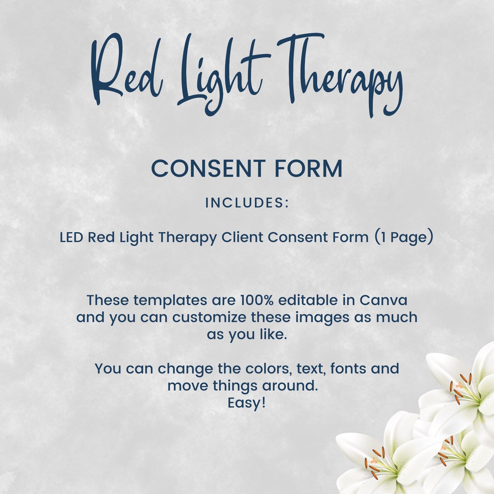 LED Red Light Therapy Client Consent Form, Editable RLT Forms for ...