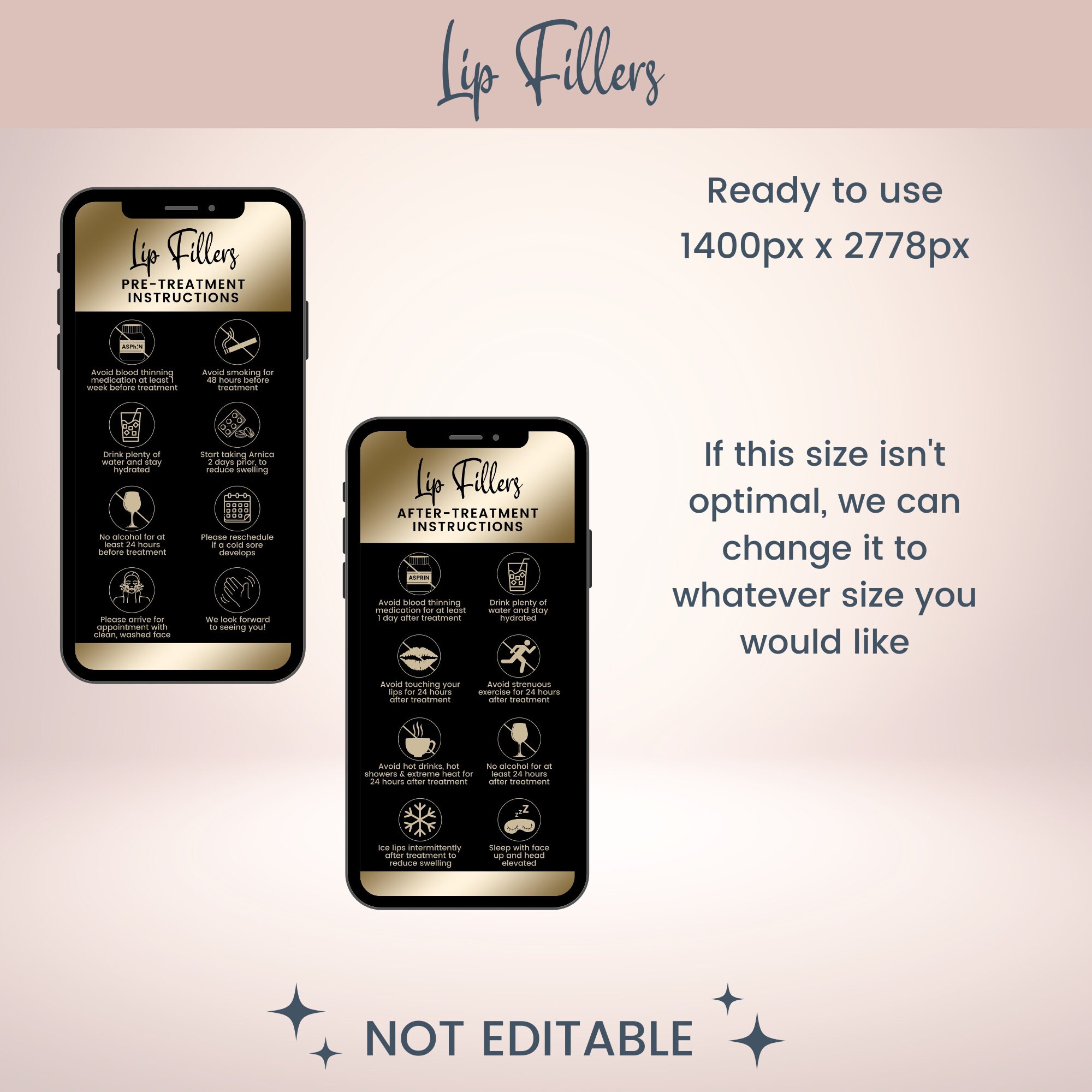 Digital Lip Fillers Precare and Aftercare, Textable Lip Filler Images ...