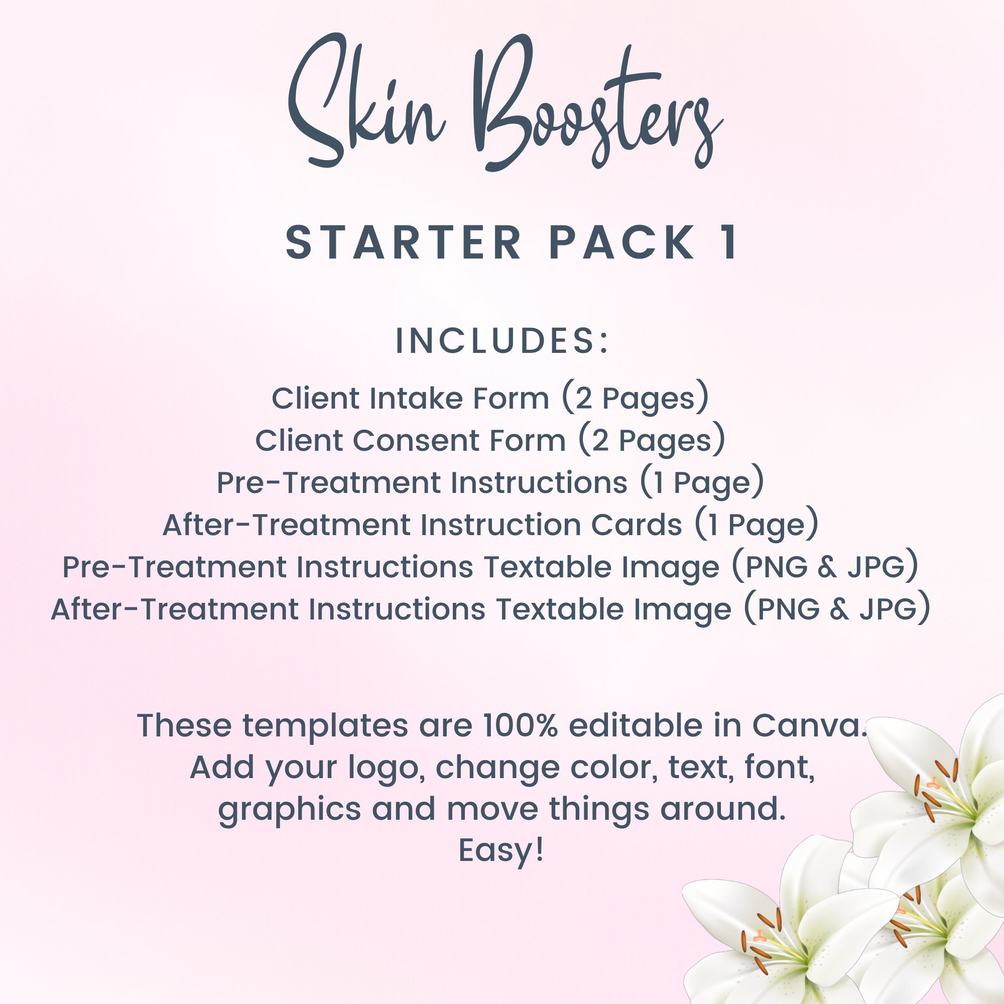 Skin Boosters Business Forms, Injectables Consent Form, Skin Booster ...