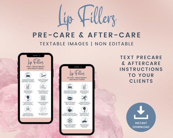 Digital Lip Fillers Precare and Aftercare Textable Lip Filler - Etsy ...