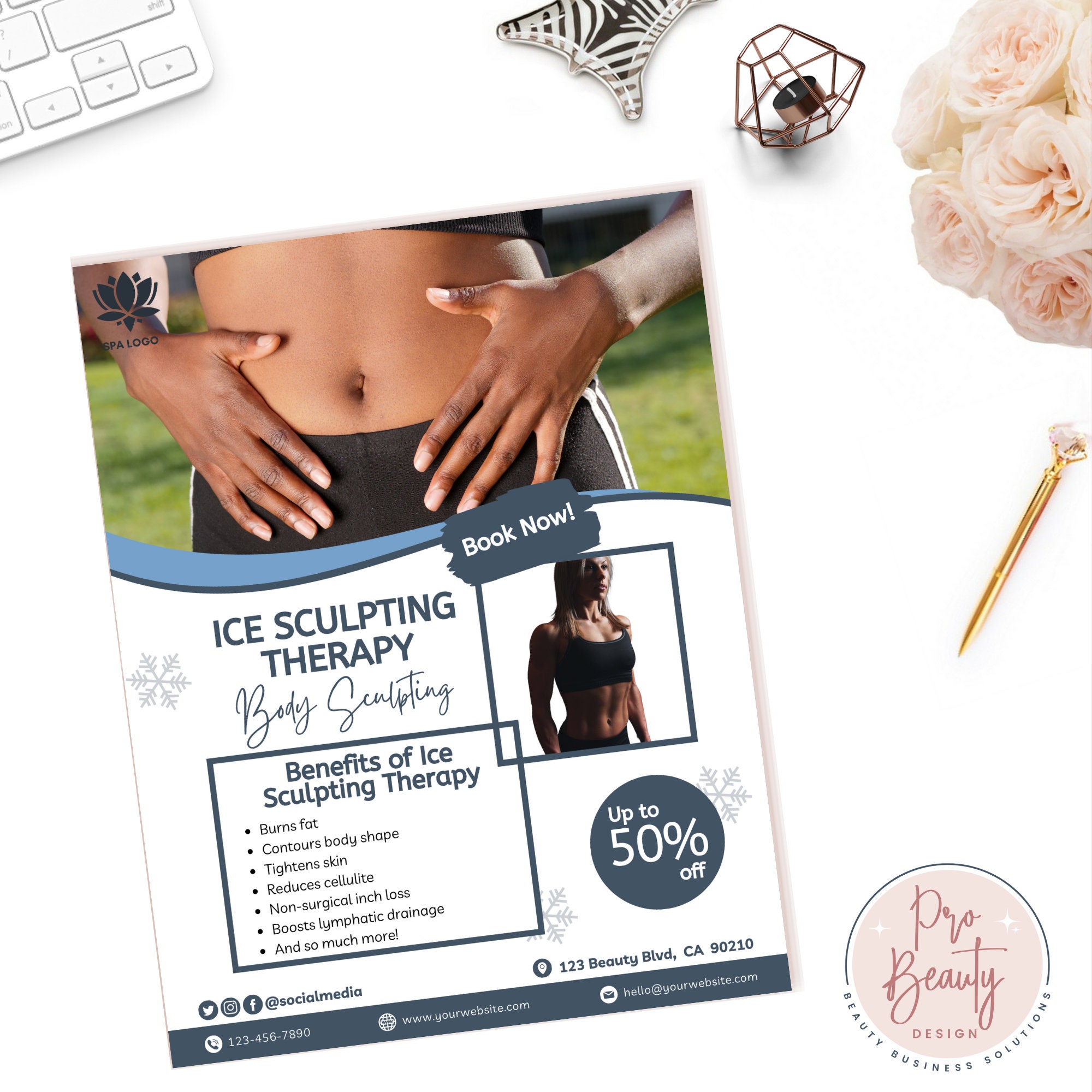 Ice Sculpting Therapy Flyer Pack Editable Ice Therapy Flyers - Etsy