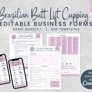 Brazilian Butt Lift Cupping Consent Form & Liability Waiver, Editable ...