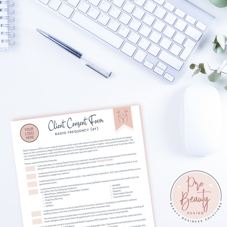 Radio Frequency Client Intake and Medical History Form, Editable RF ...