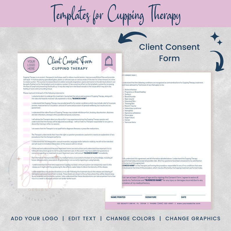 Cupping Therapy Business Form Templates, Editable Massage Therapy ...
