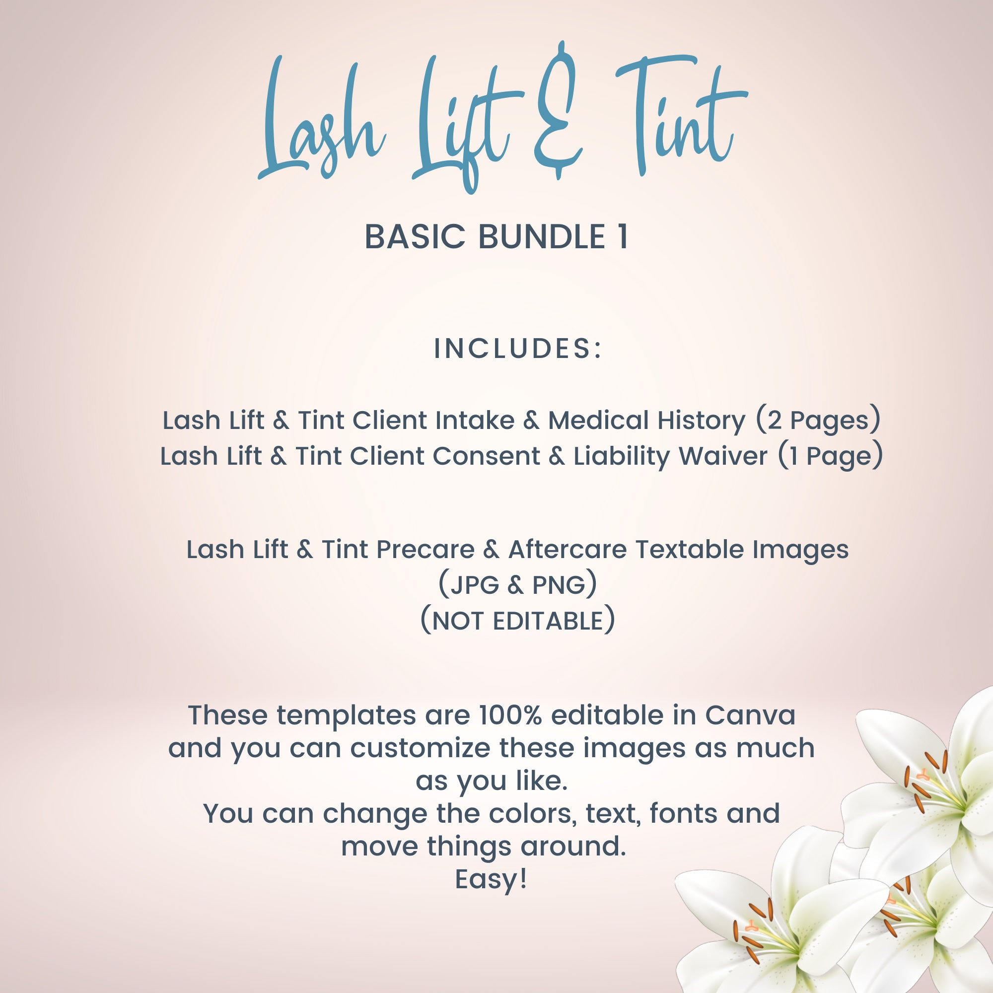 Lash Lift and Tint Forms, Editable Eyelash Tinting Consultation and ...