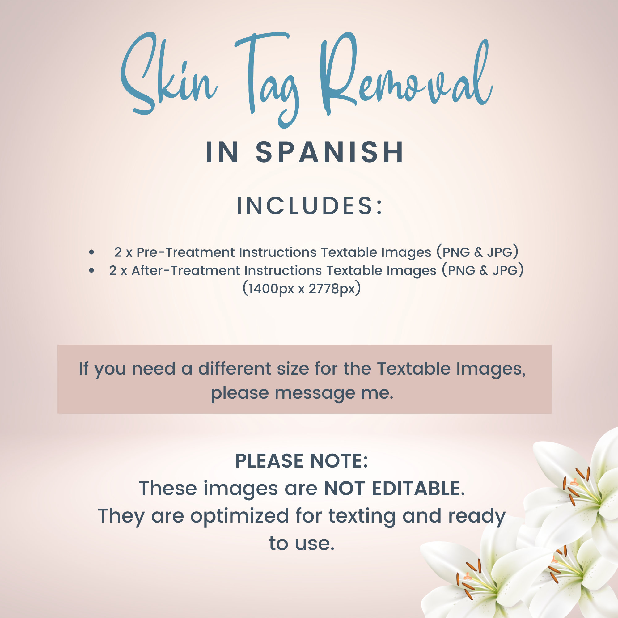 SPANISH Skin Tag Removal Precare and Aftercare Digital Cards - Etsy