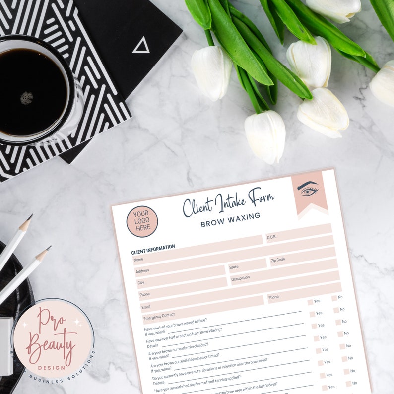 Editable Brow Waxing Client Intake Form, Eyebrow Waxing Consent Form ...