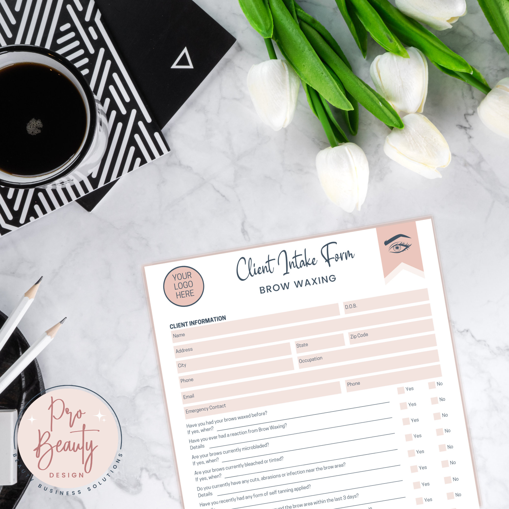 Editable Brow Waxing Client Intake Form Eyebrow Waxing - Etsy