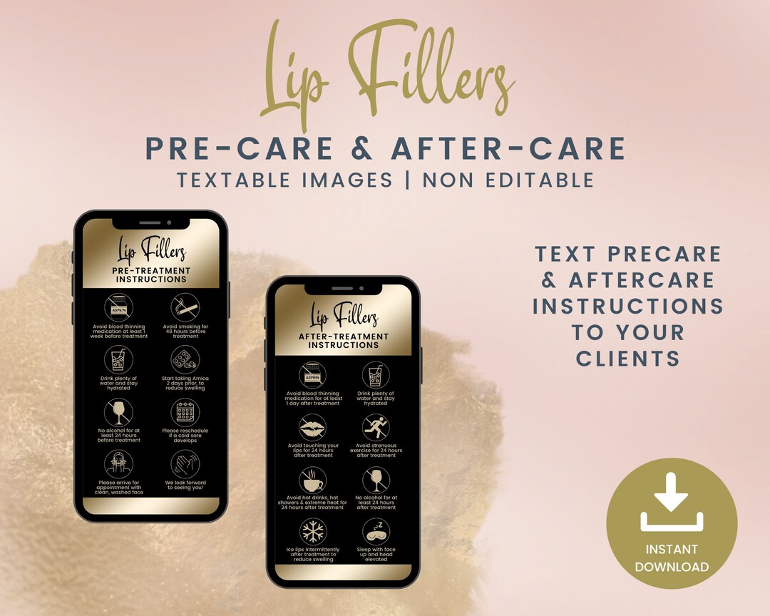 Digital Lip Fillers Precare and Aftercare, Textable Lip Filler Images ...