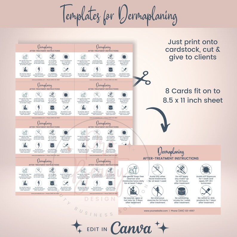 Dermaplaning Business Form Templates, Editable Client Intake Form ...