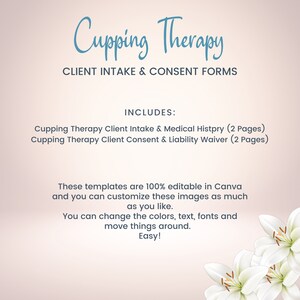 Cupping Therapy Client Intake Forms and Medical History, Massage ...