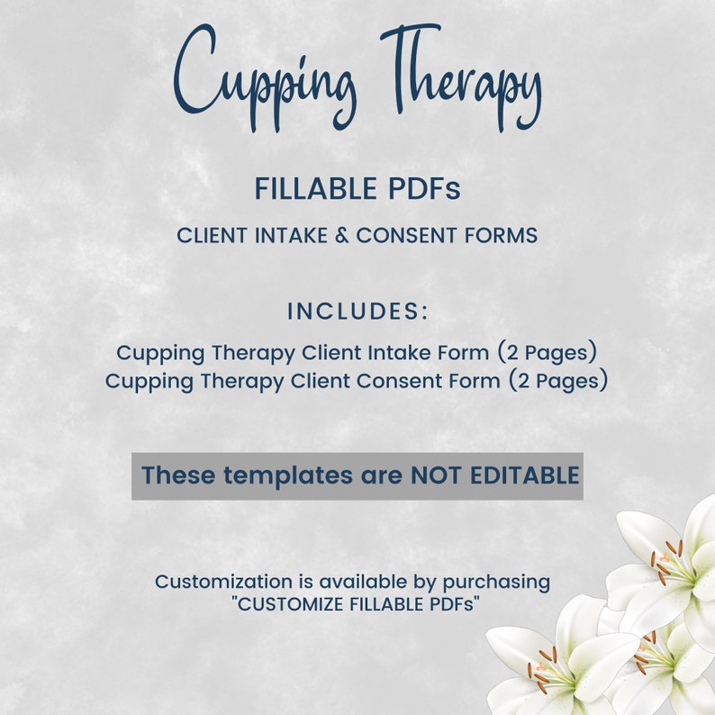 Cupping Therapy Fillable Business Forms, Clickable Pdfs, Vacuum Therapy ...