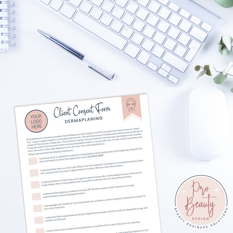 Editable Dermaplaning Consent Form Template, Esthetician Business Form ...