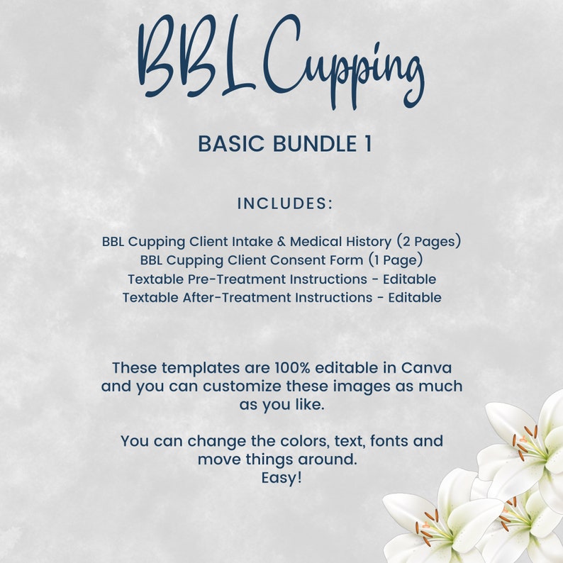 Brazilian Butt Lift Cupping Consent Form & Liability Waiver, Editable ...