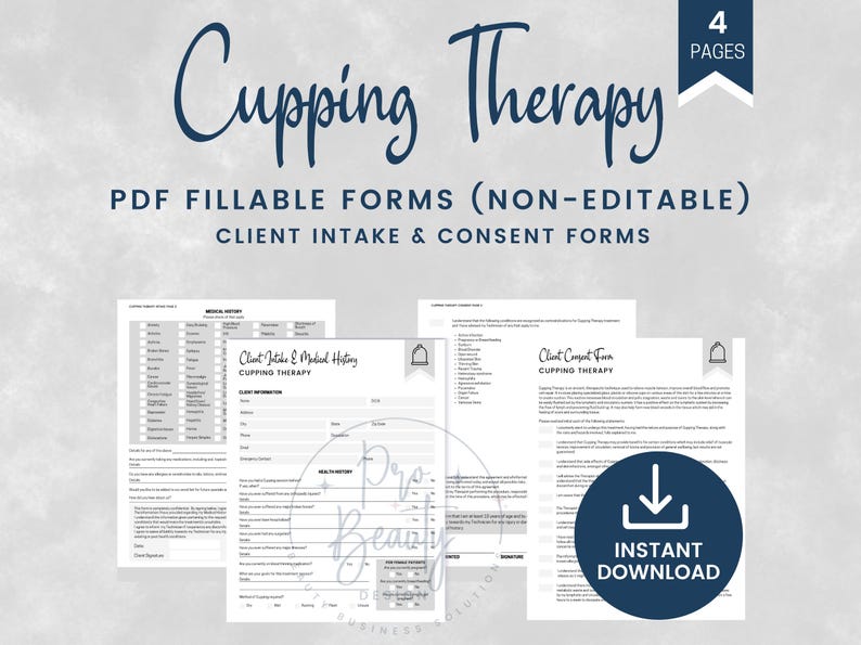 Cupping Therapy Fillable Business Forms, Clickable Pdfs, Vacuum Therapy ...