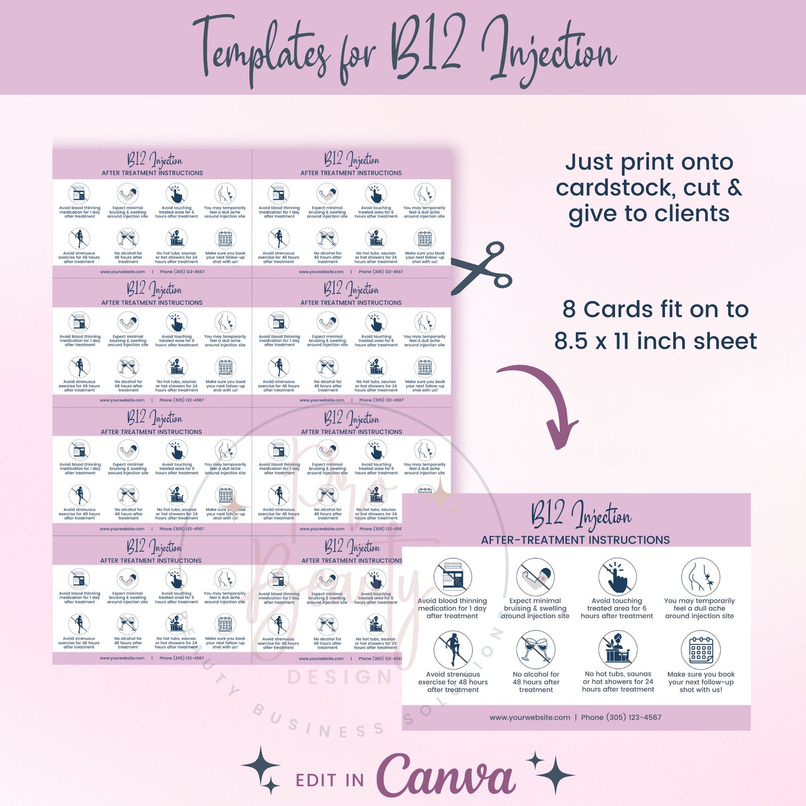 Vitamin B12 Injection Business Forms, Injectables Consent Form, B12 ...