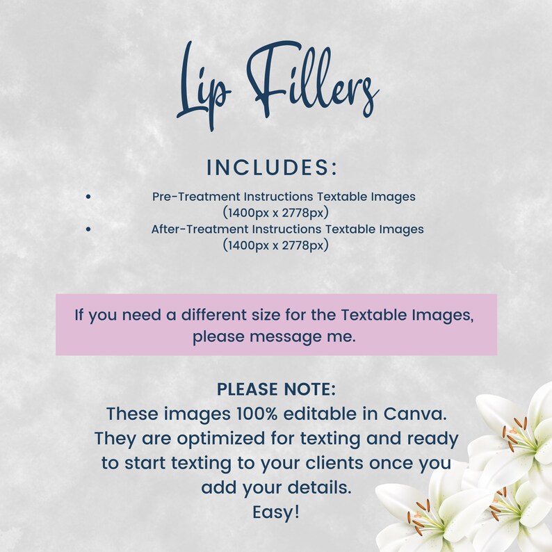 Editable Lip Fillers Precare and Aftercare, Textable Lip Filler Images ...