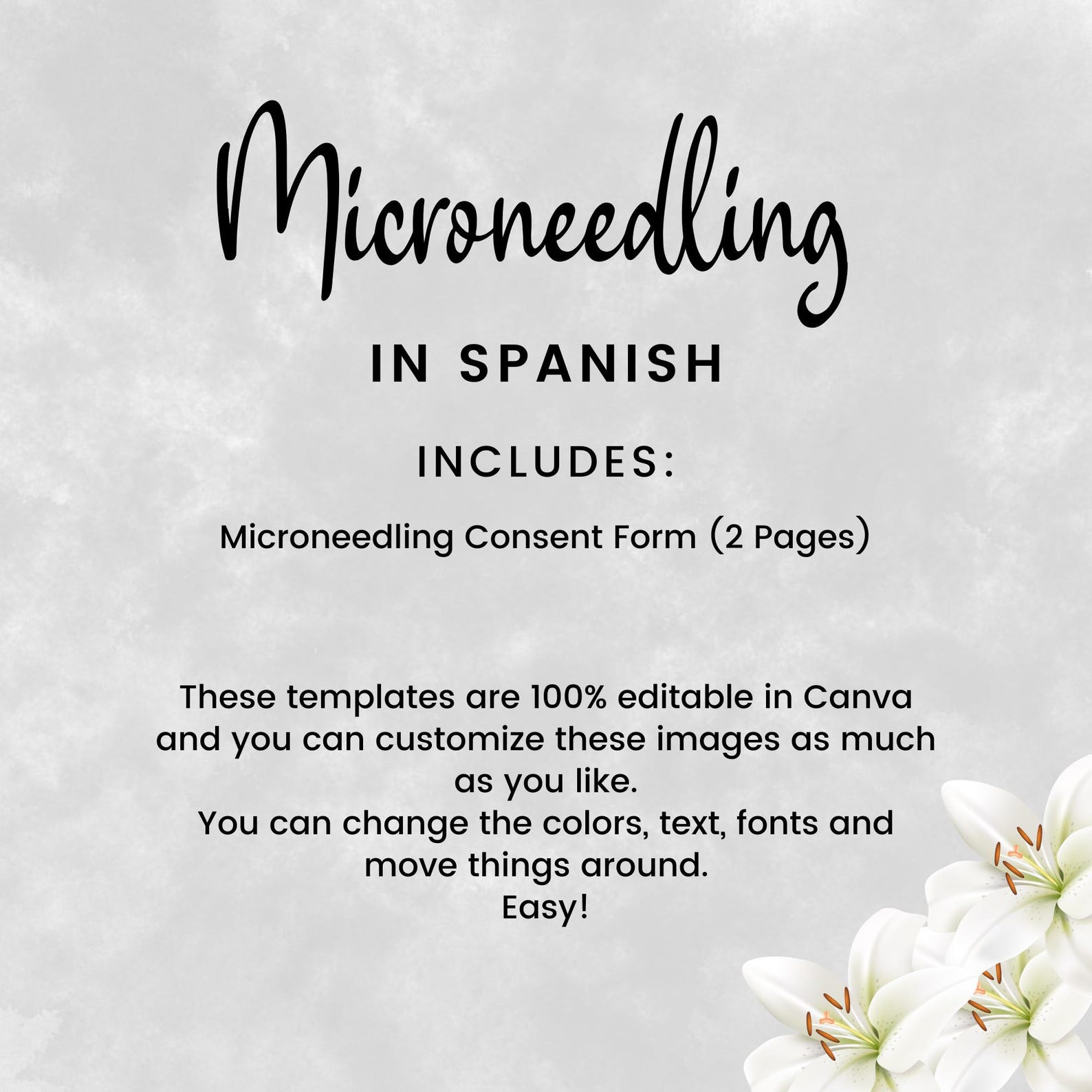 Spanish Microneedling Consent Form Template: Editable Client Forms ...