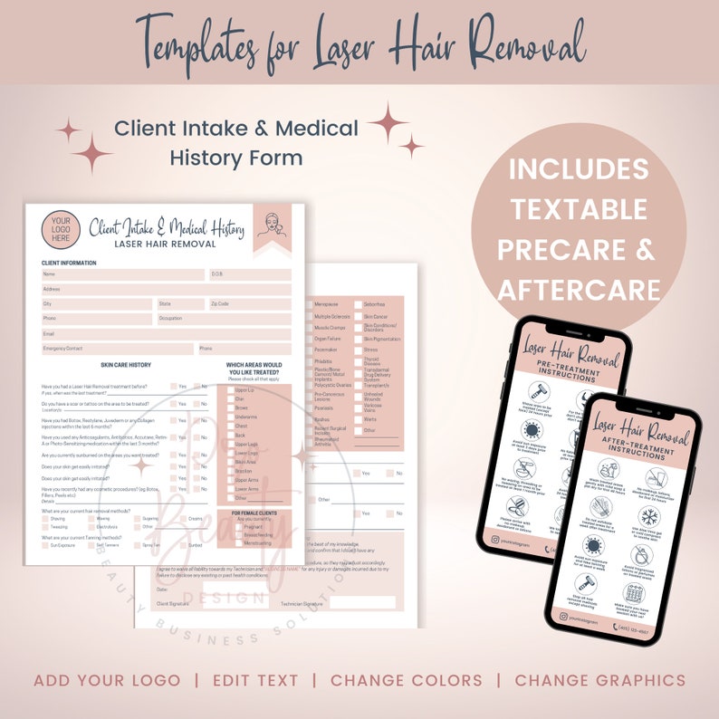 Editable Laser Hair Removal Intake Consent Form With - Etsy Australia