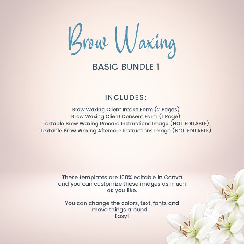 Editable Brow Waxing Client Intake Form, Eyebrow Waxing Consent Form ...